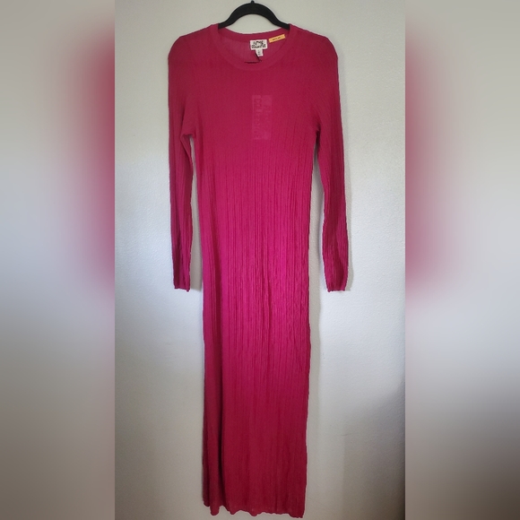 Future Collective | Dresses | Womens Long Sleeve Sheer Midi Dress ...